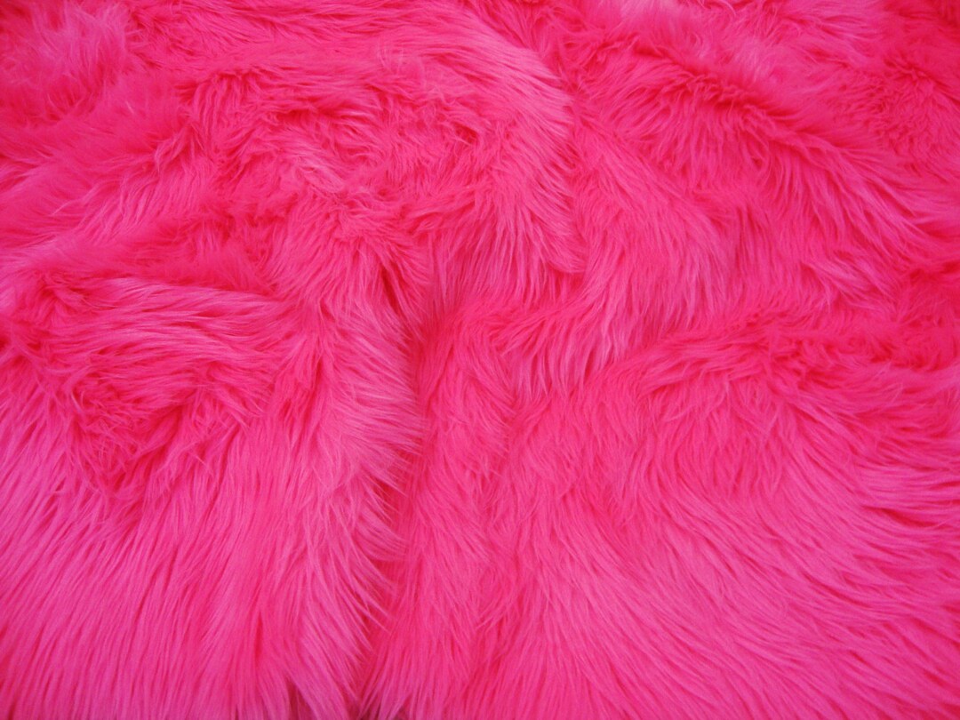 Hot Pink Faux Fur Shaggy Upholstery Fabric by the Yard 60” Wide - Etsy