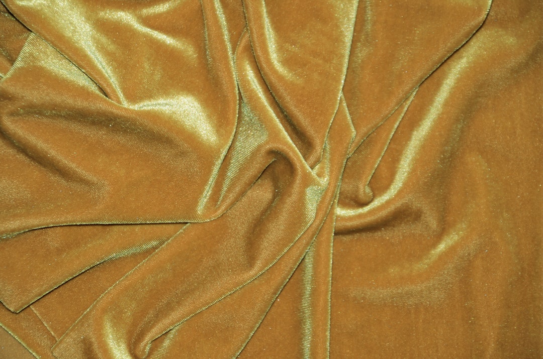 DARK GOLD Stretch Velvet Fabric 60" Wide - Etsy