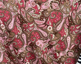 Pink Paisley Fabric - Etsy