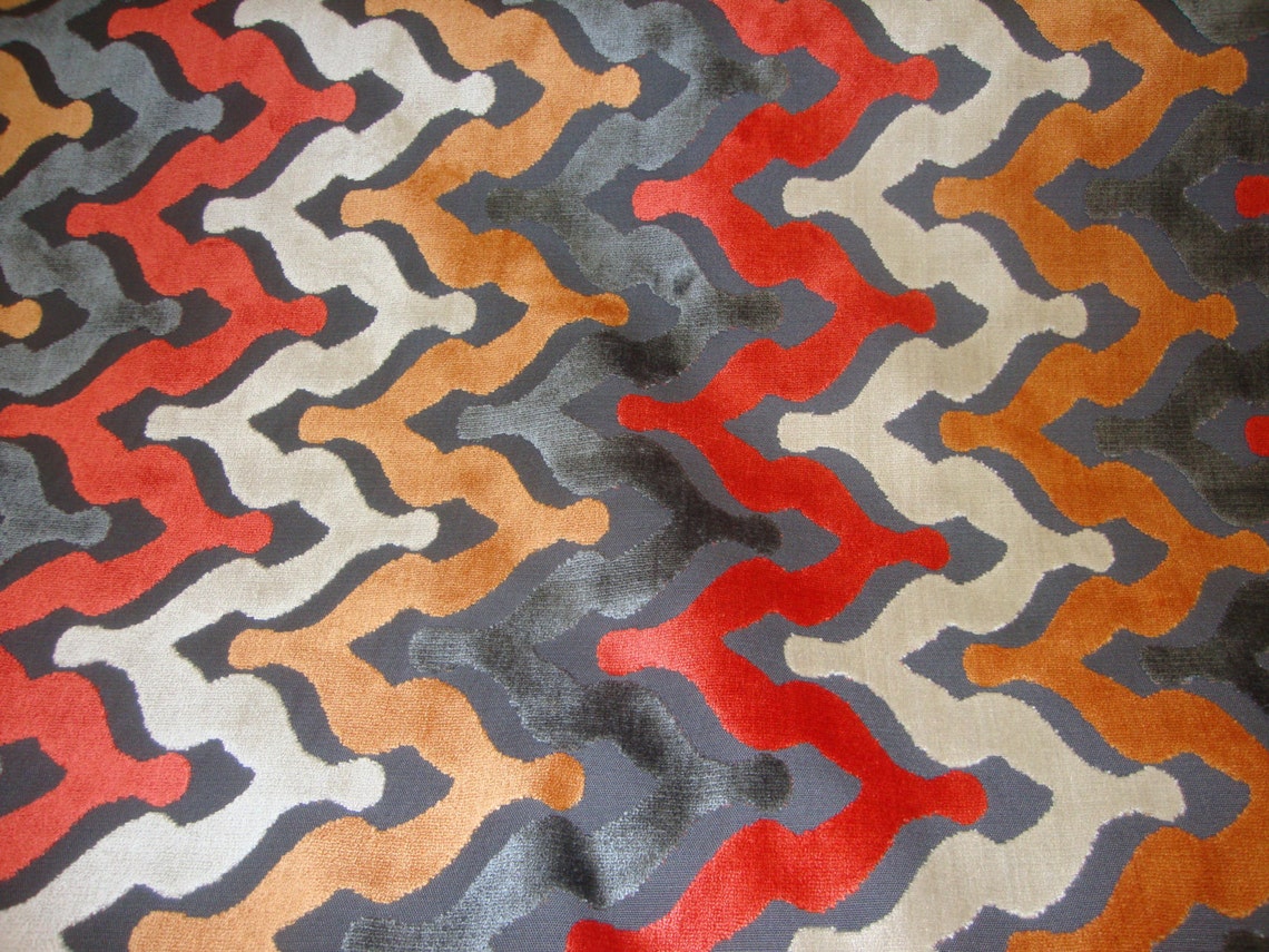 Velvet Atomic Wave Embossed Raised Velvet Upholstery Drapery | Etsy