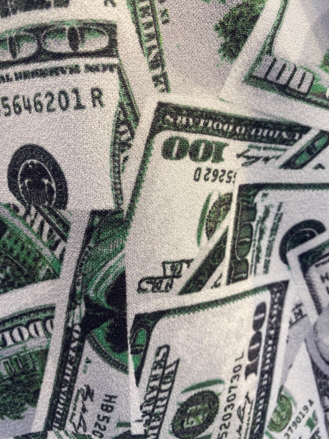 Money Print Scuba Fabric – Dollar Bill Pattern Stretch Knit Fabric by ...