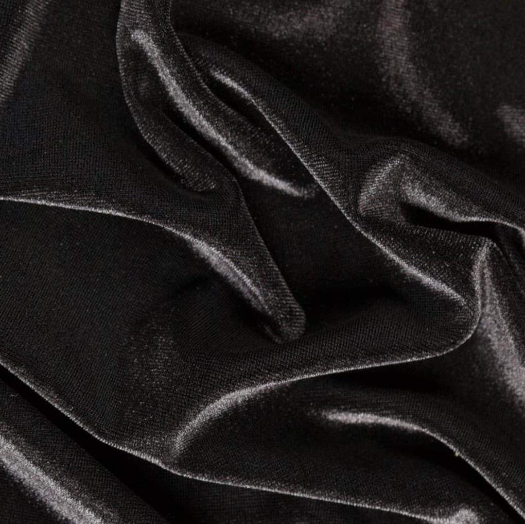 Black Stretch Velvet Fabric by the Yard | 58’’ Wide - Etsy