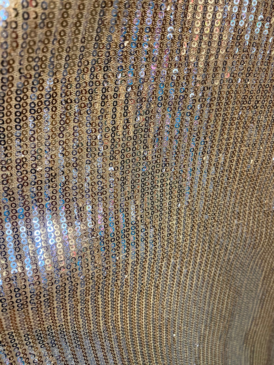 Gold Pleated Glitz Sequin Mesh Fabric by the Yard - Etsy