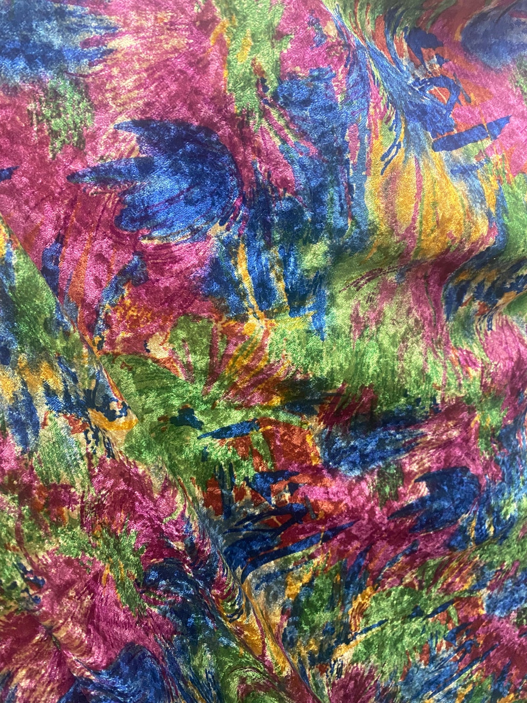 Splashed Paint Panne Velvet 100% POLYESTER Sold by the Yard - Etsy