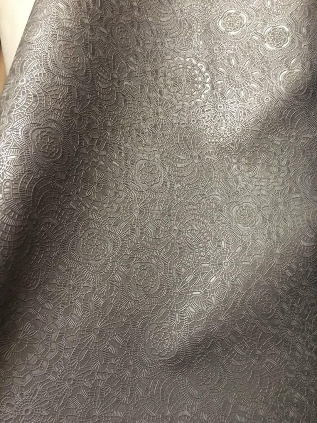 Grey Sphere Embossed Faux Leather Vinyl Upholstery Fabric by - Etsy