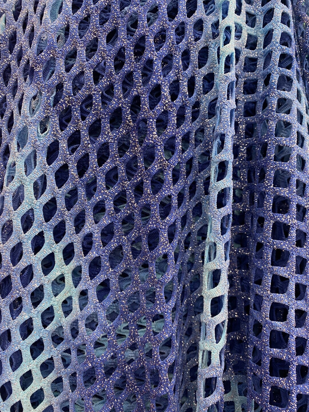 Purple /blue Sparkle Shiny Fishnet With Lurex Nylon Spandex 60" Sold by ...