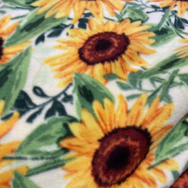 Sunflower Fleece Fabric - Etsy