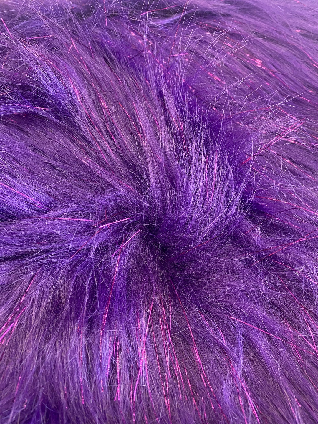 Purple Sparkle Faux Fur Pile Upholstery Fashion Decor Arts & Crafts ...