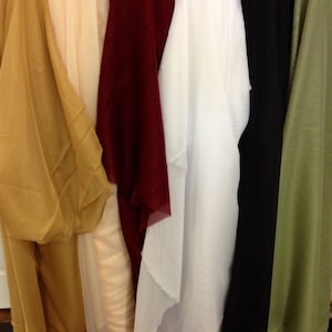 6 Colors Voile Sheer 120" Wide Drapery and Clothing Fabric per Yard 100 ...