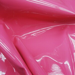 Candy Pink Patent Faux Vinyl Upholstery Fabric per Yard Ships ROLLED - Etsy