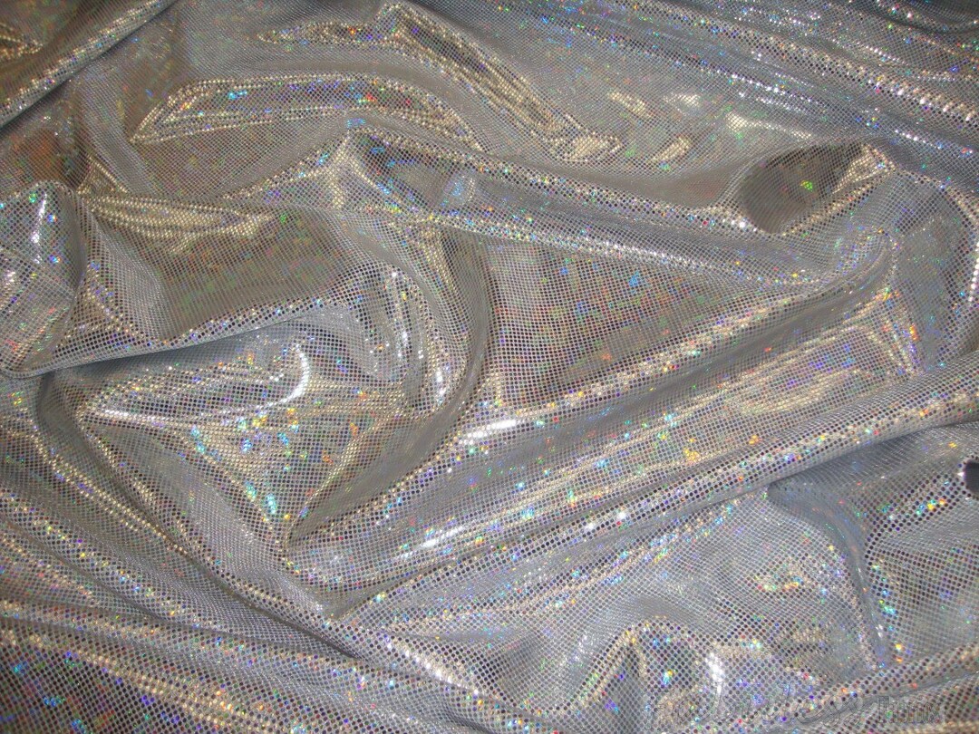 Silver Shattered Metallic Spandex Hologram Fabric per Yard - Etsy