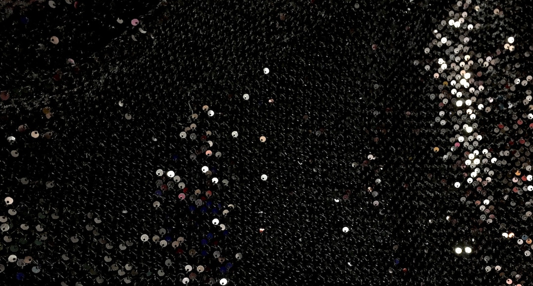 Black Sequin on Stretch Velvet Dance Wear Home Decor Fabric by the Yard ...