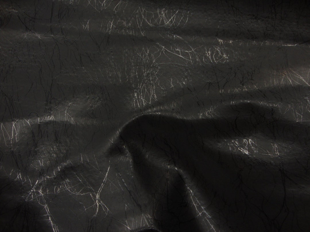 Vinyl Faux Black Metallic Lightning Upholstery Fabric per Yard - Etsy