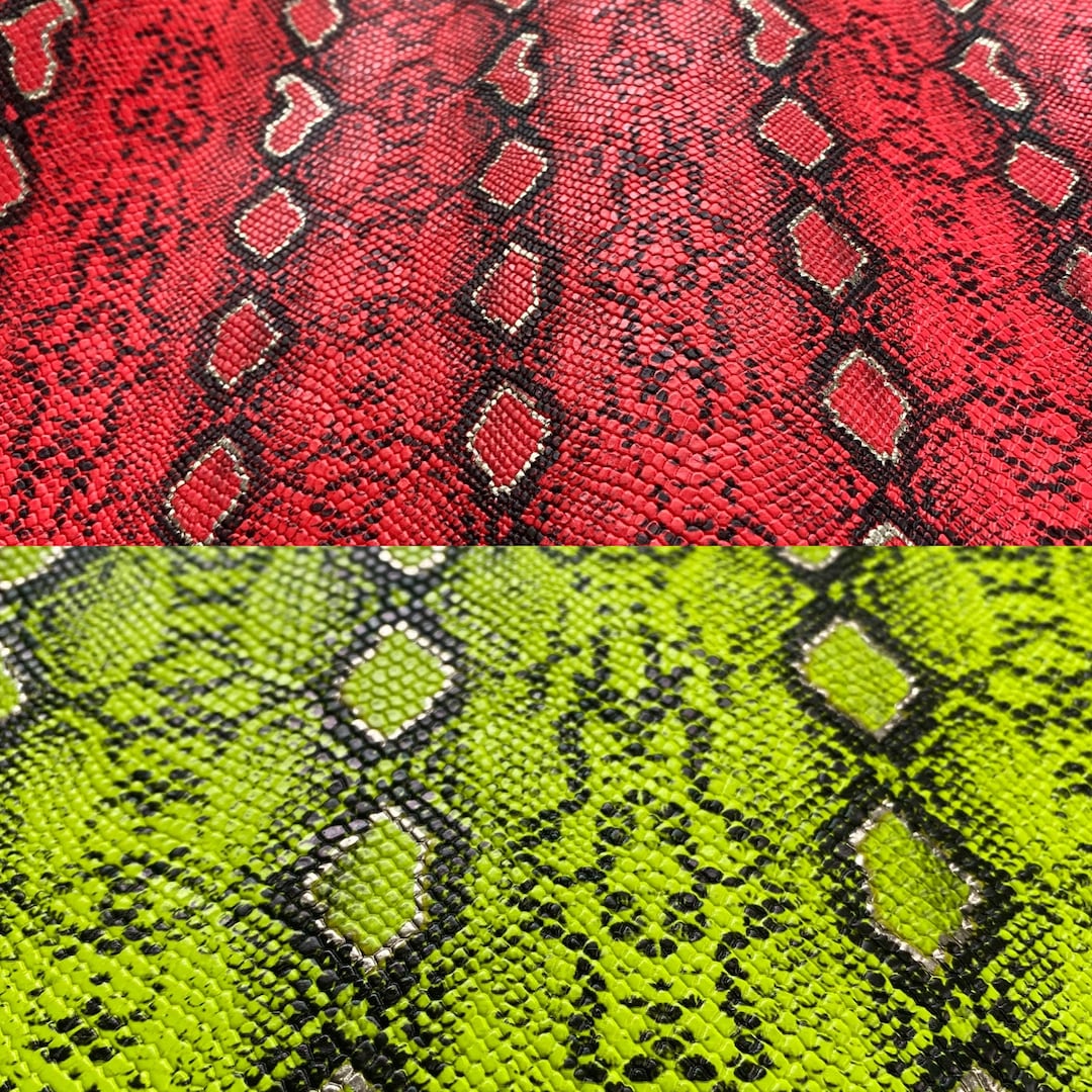 Vinyl Faux Leather Snake Python Fabric for Handbags for Upholstery and ...