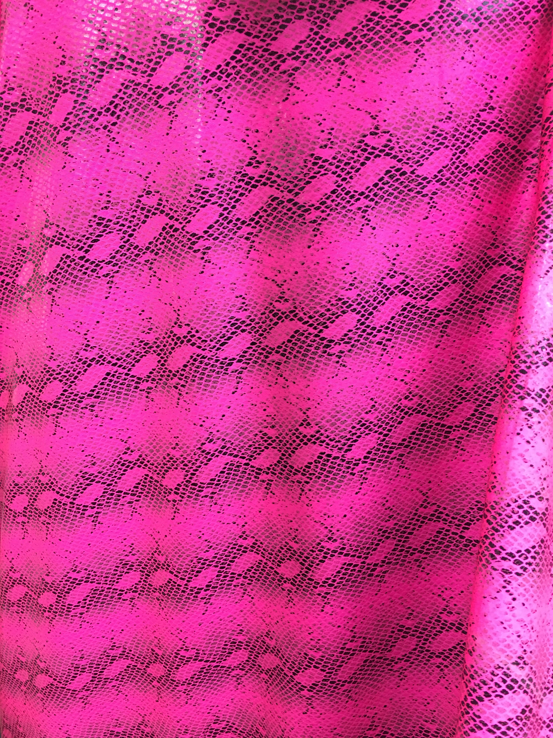 Neon Pink Snake Skin Reptile Venom Nylon Spandex Print Fabric. | Etsy