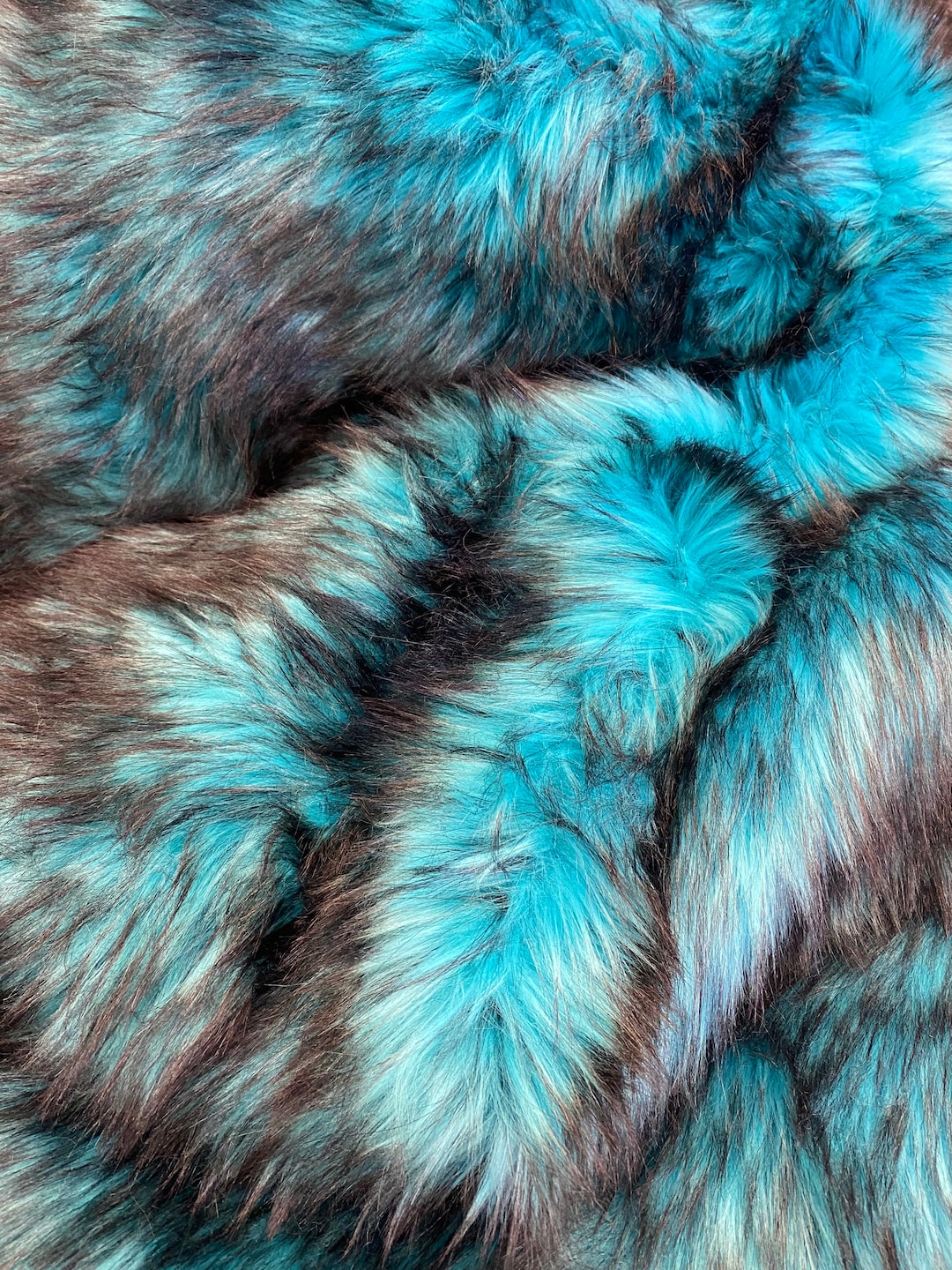 Husky Turquoise Faux Synthetic Fur Upholstery Fabric by the Yard 60 ...