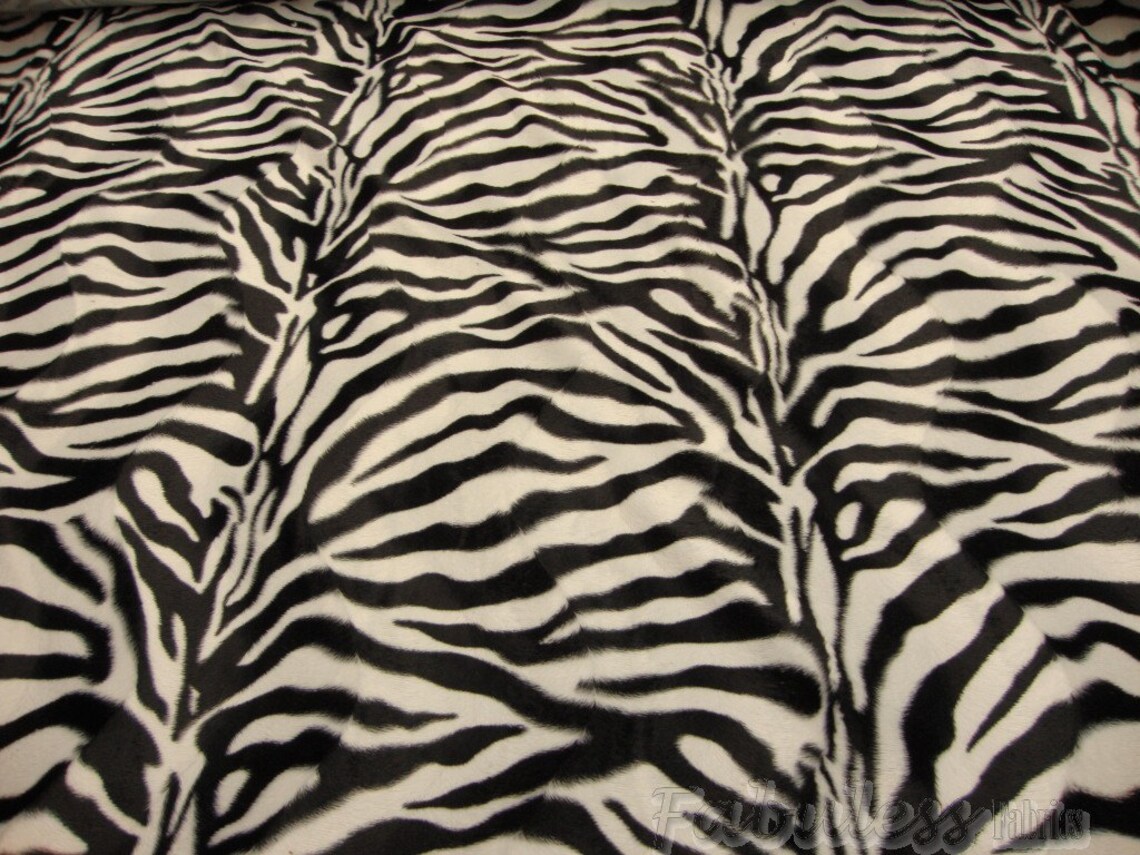 Zebra Large White and Black Velbo Faux Fur Fabric per Yard - Etsy