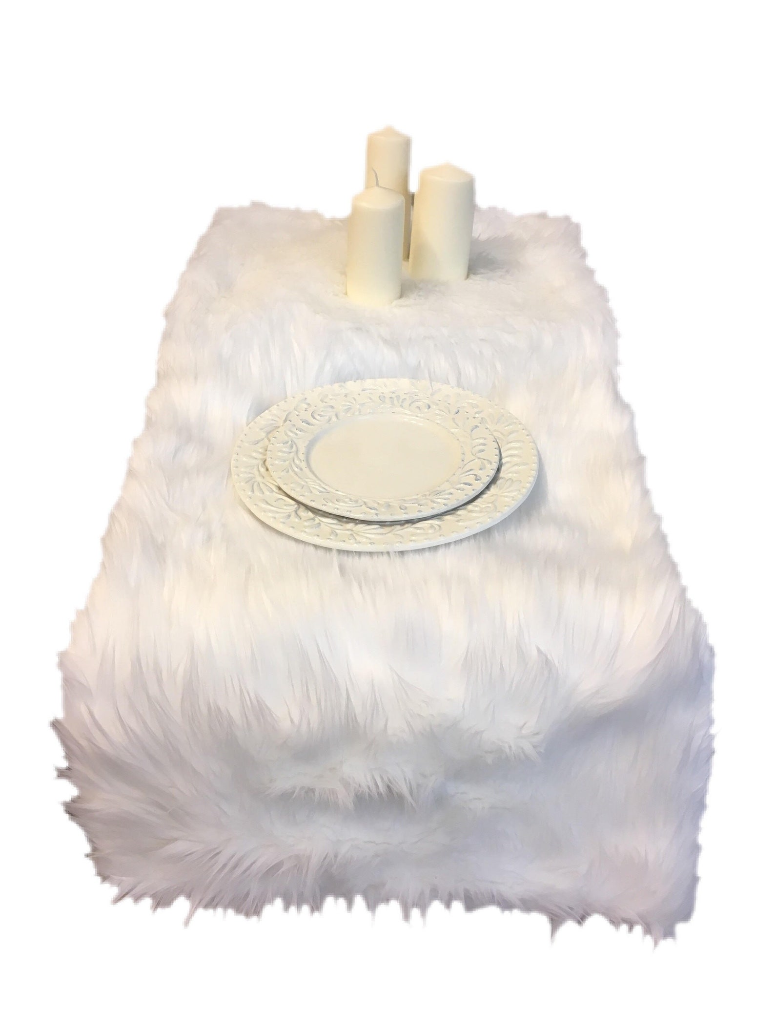 Furry Shaggy Faux Fur Table Runner Table Linen, Holiday Decor, Home ...