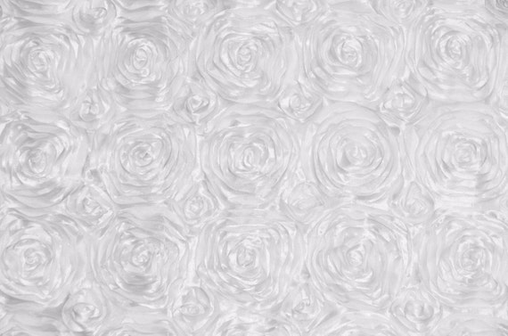 White Satin Rosette 3D Flower Drapery Fabric BY THE YARD - Etsy