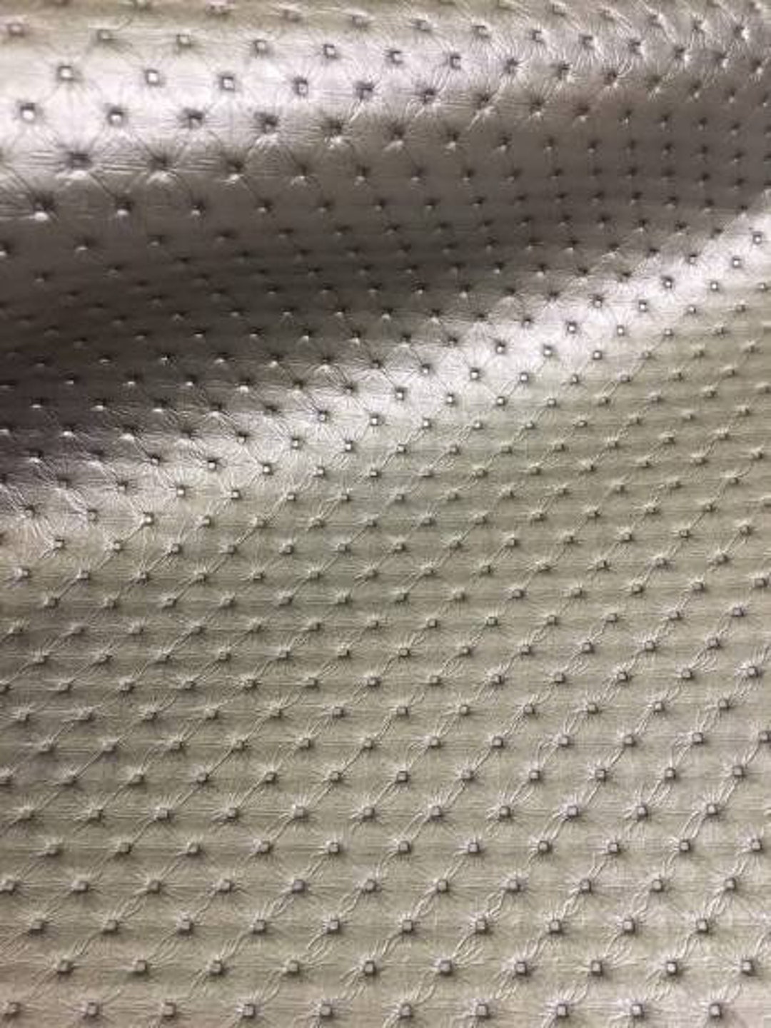 Gray Semi Perforated Distressed Upholstery Faux Leather Vinyl Fabric ...