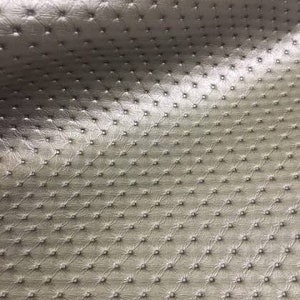 Gray Semi Perforated Distressed Upholstery Faux Leather Vinyl Fabric ...