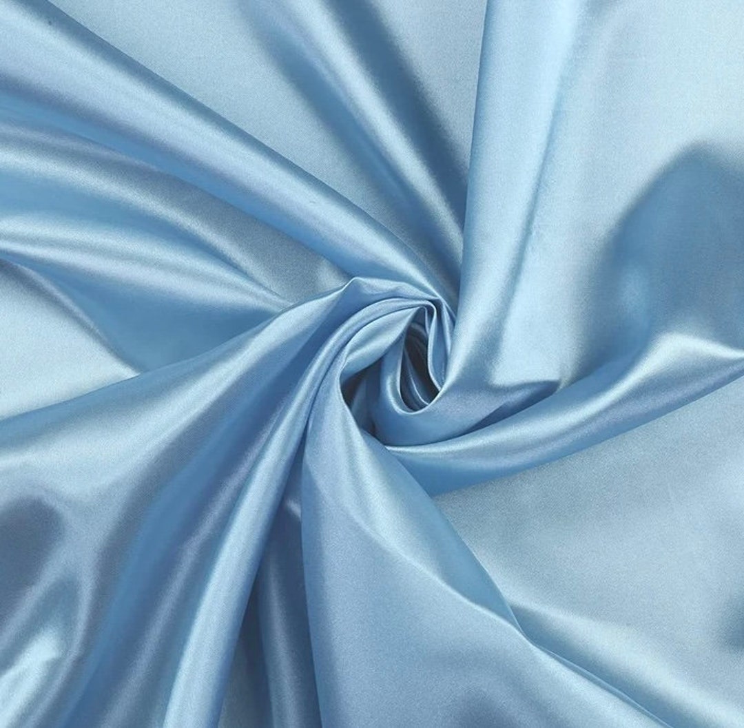 Light Blue Charmeuse Satin Polyester Fabric 60" Wide Silky Shinny by ...