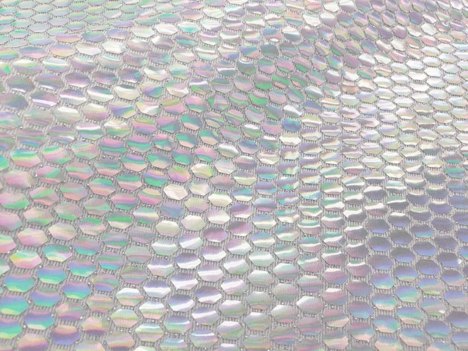 Iridescent White Honeycomb Mirror Sequins on Spandex 58/60 - Etsy