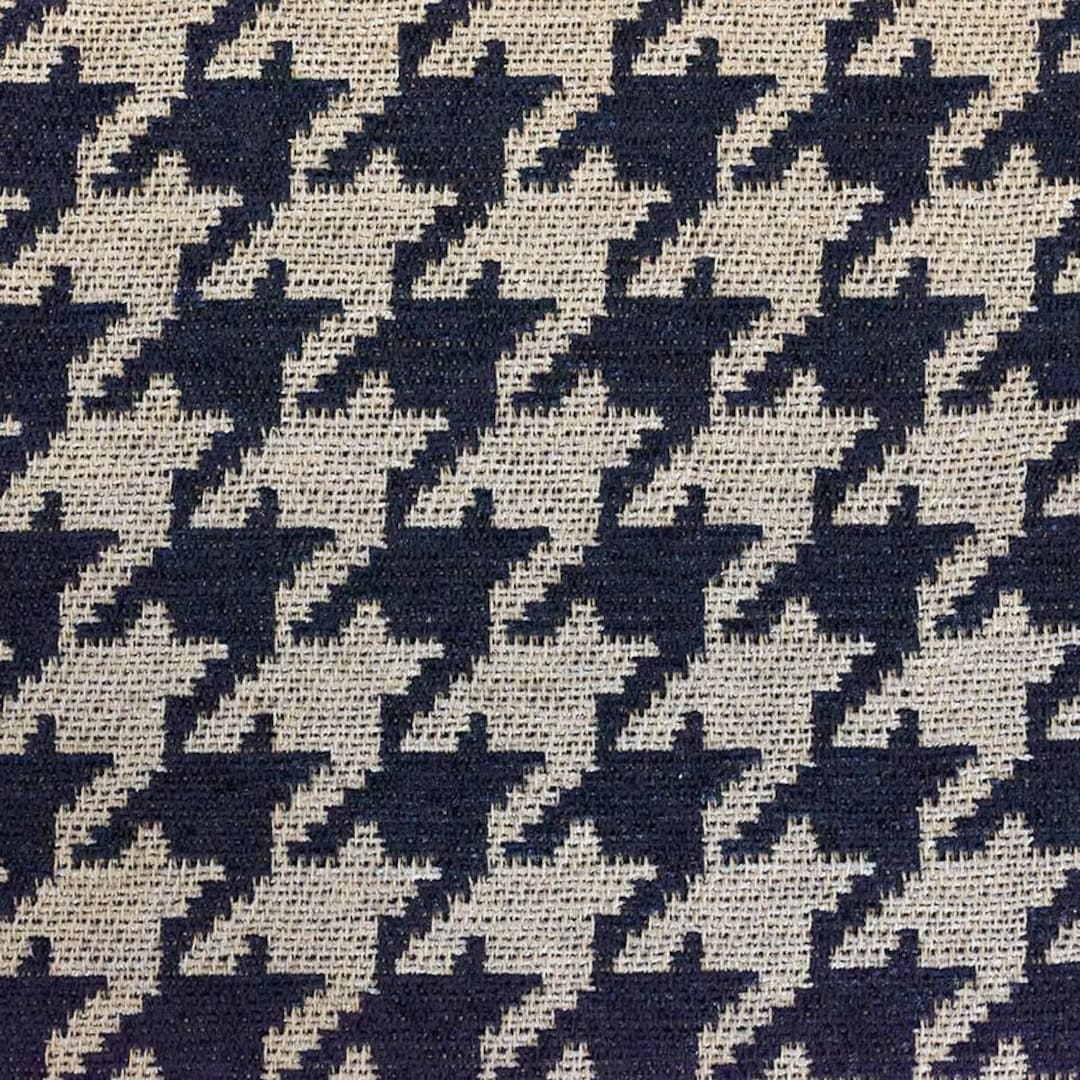 Navy Houndstooth Chenille Upholstery Drapery Fabric by the Yard 54 ...