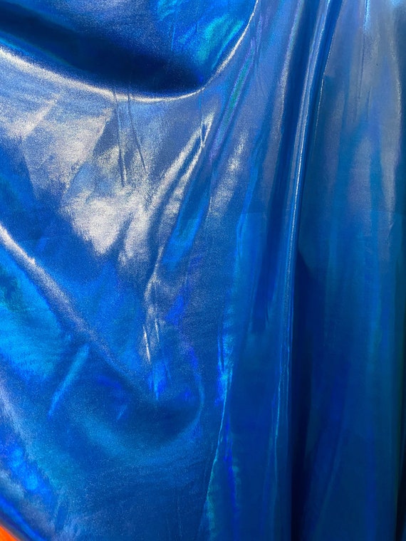 Royal Blue Iridescent Metallic Foil 4way Stretch Spandex - Etsy