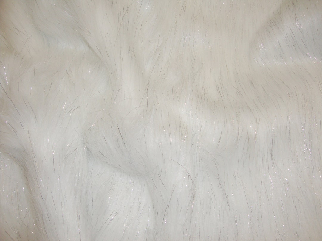 White Sparkle Faux Fur Fabric per Yard 60" Wide - Etsy
