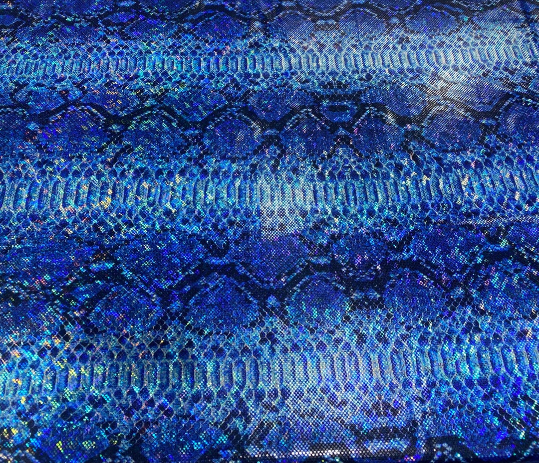 Royal Metallic Python Nylon Spandex by the Yard Fabric Muti Color Snake ...