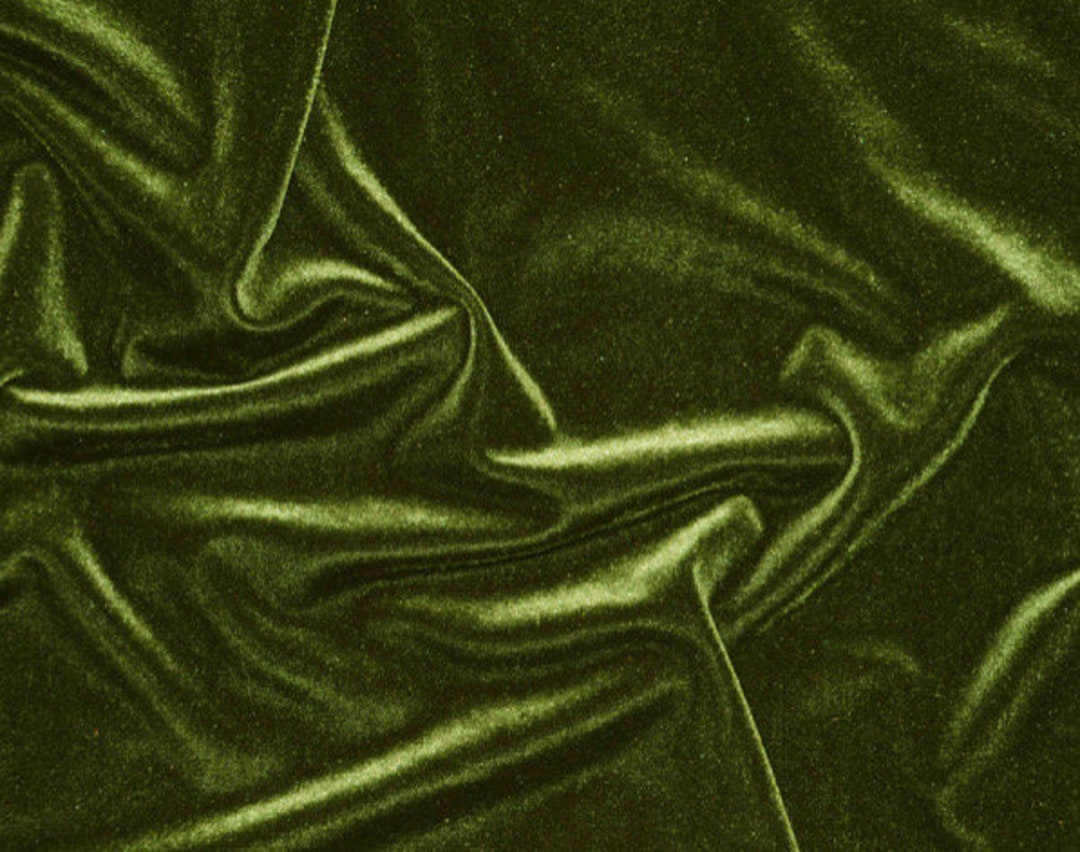 Olive Green Stretch Velvet Fabric by the Yard | 58’’ Wide - Etsy