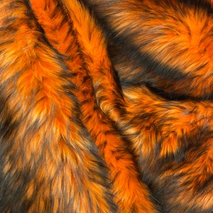 8' X 10' Husky Orange Fur Faux Fur Rug Rectangle Shape Plush Soft ...