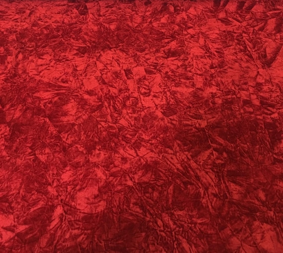 Red Crushed Velvet Fabric