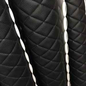Vinyl Black Quilted Auto Headliner Fabric With Foam Backing Upholstery ...