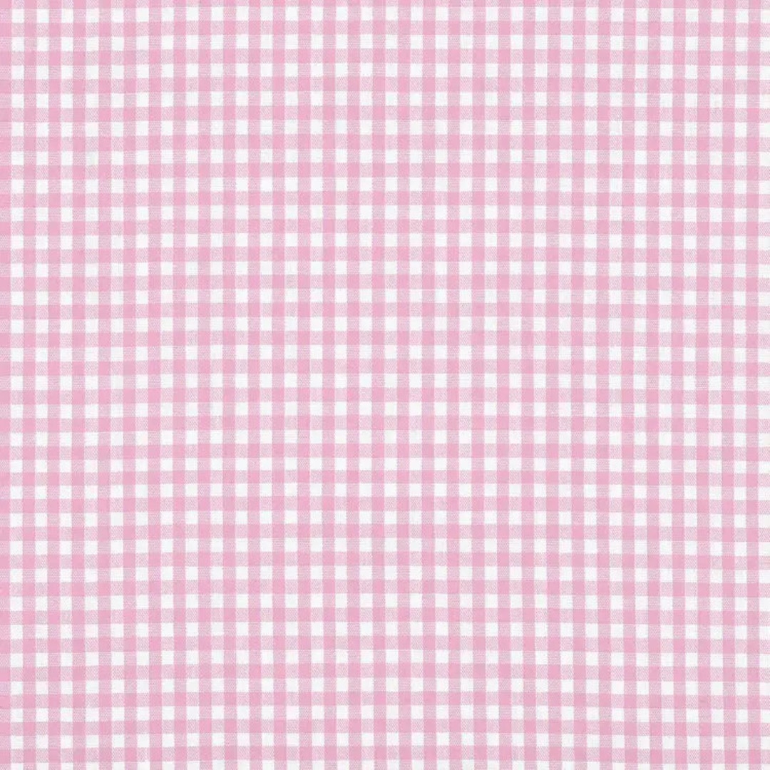 Pink Gingham Checkered 1/8” Inch Fabric Poly Cotton 60” Wide- None ...