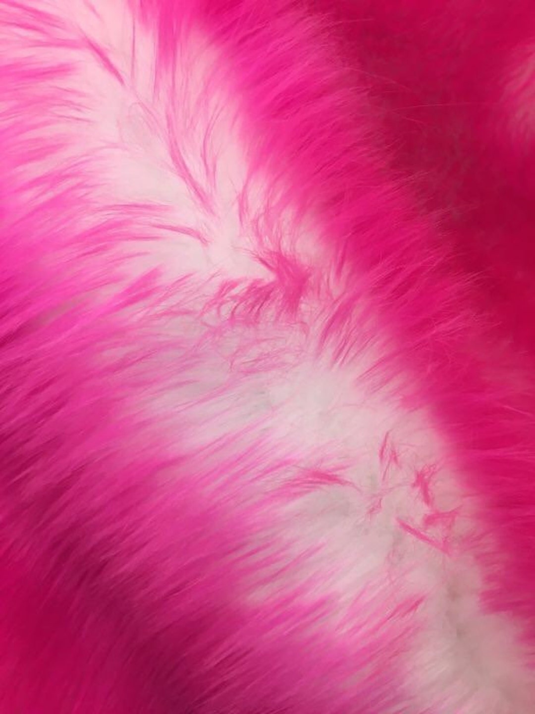 Rug White Shaggy Hot Pink Tips Fur Faux Fur 8'x10' Rectangle Shape ...