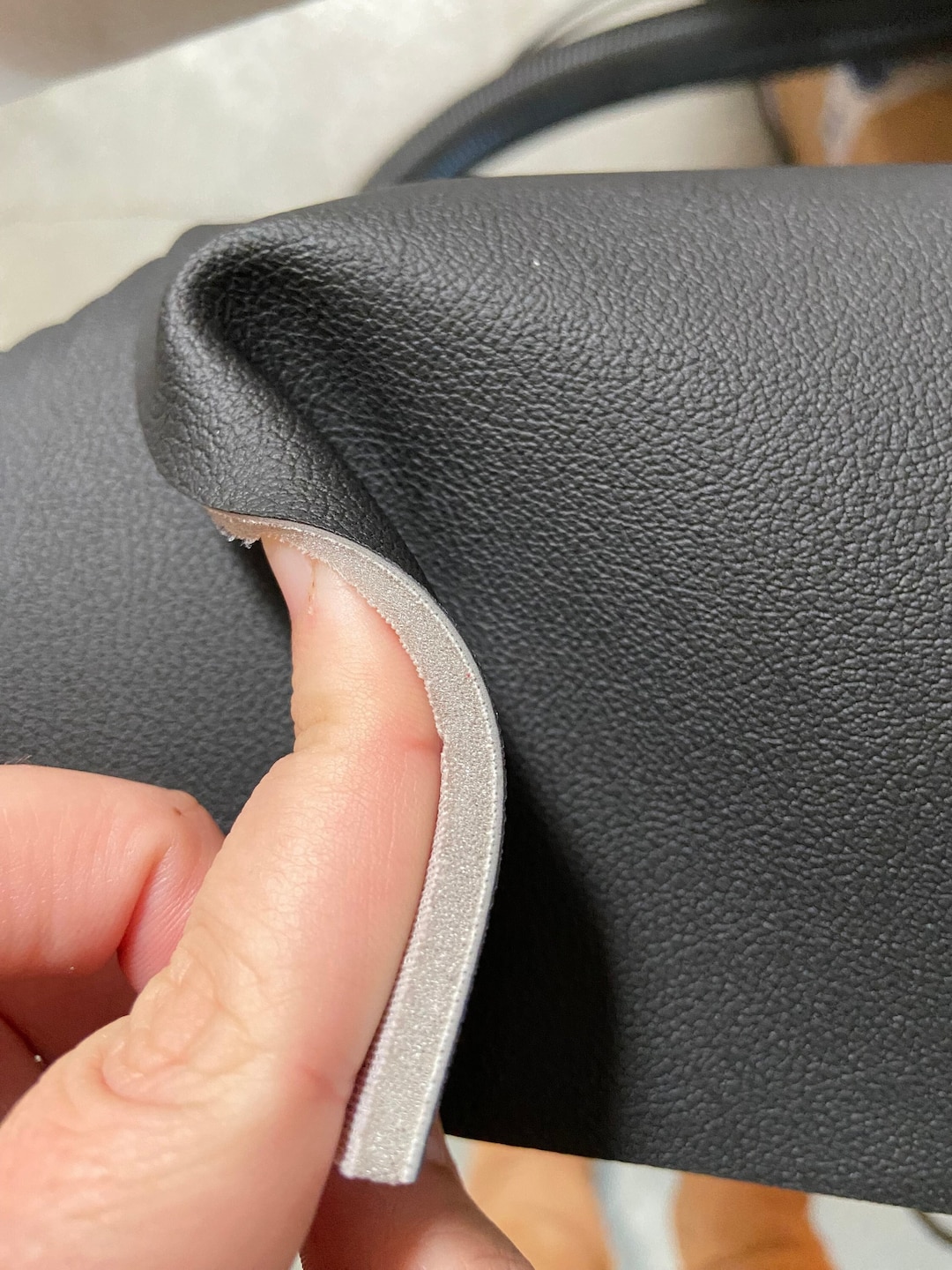 Faux Leather Automotive Furniture Black Vinyl With Foam Backing Heavy ...