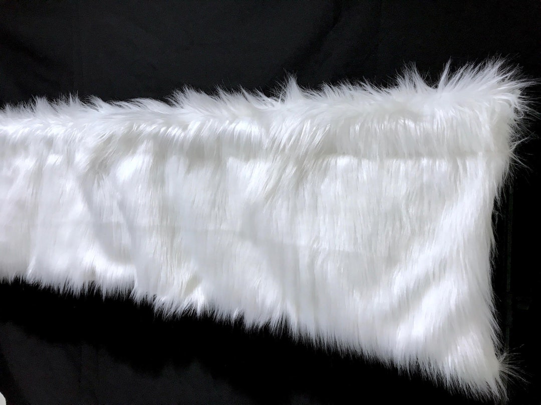 White Faux Fur Window Valance Drapery Curtain Rod Panel Shaggy - Etsy