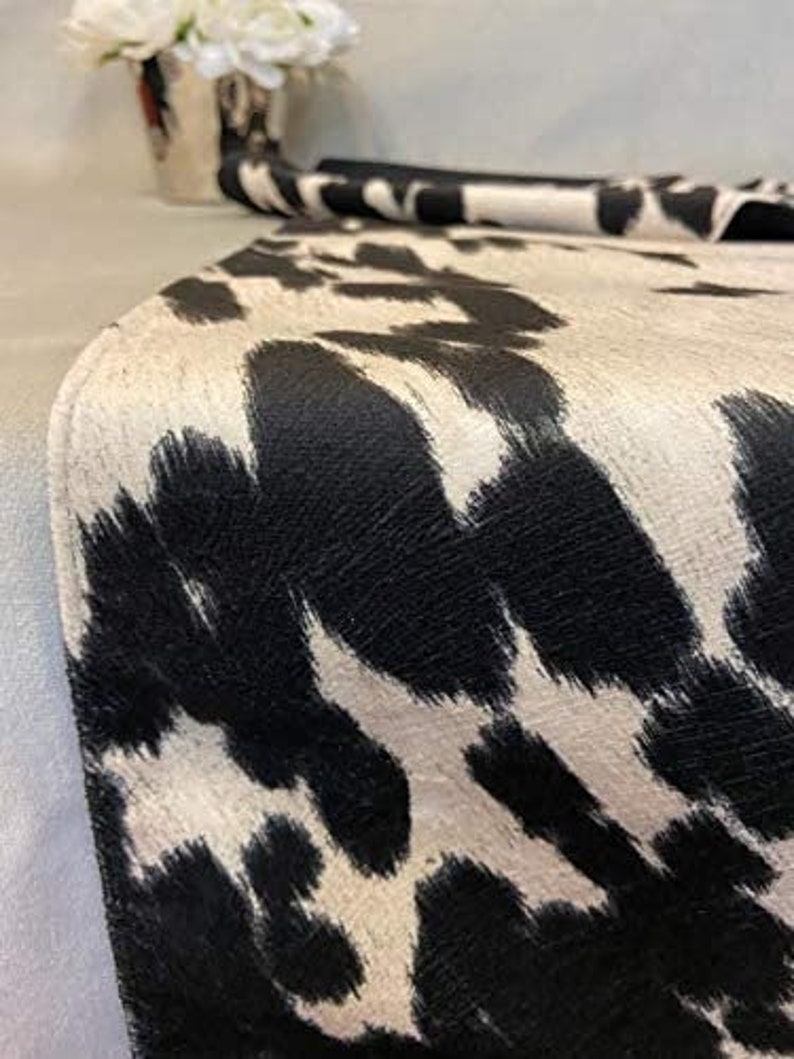 Mantel Table Linen Runner Cow Hide Print Faux Suede Fur - Etsy