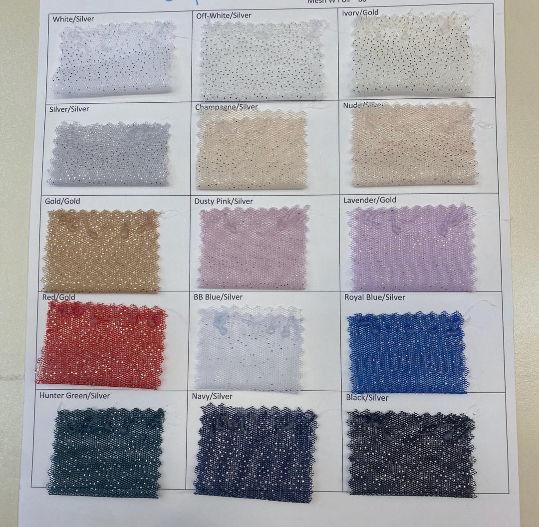 Sparkle Mesh Fabric With Glitter Options | Lightweight Sheer Mesh for ...