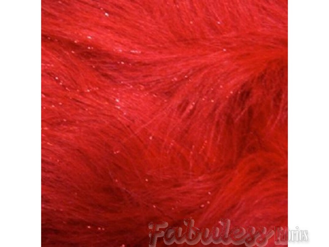 Red Sparkle Faux Fur Fabric per Yard 60" Wide - Etsy