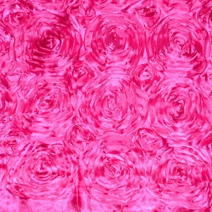 Hot Pink Satin Rosette 3D Flower Drapery Fabric BY THE YARD 54" Wide - Etsy