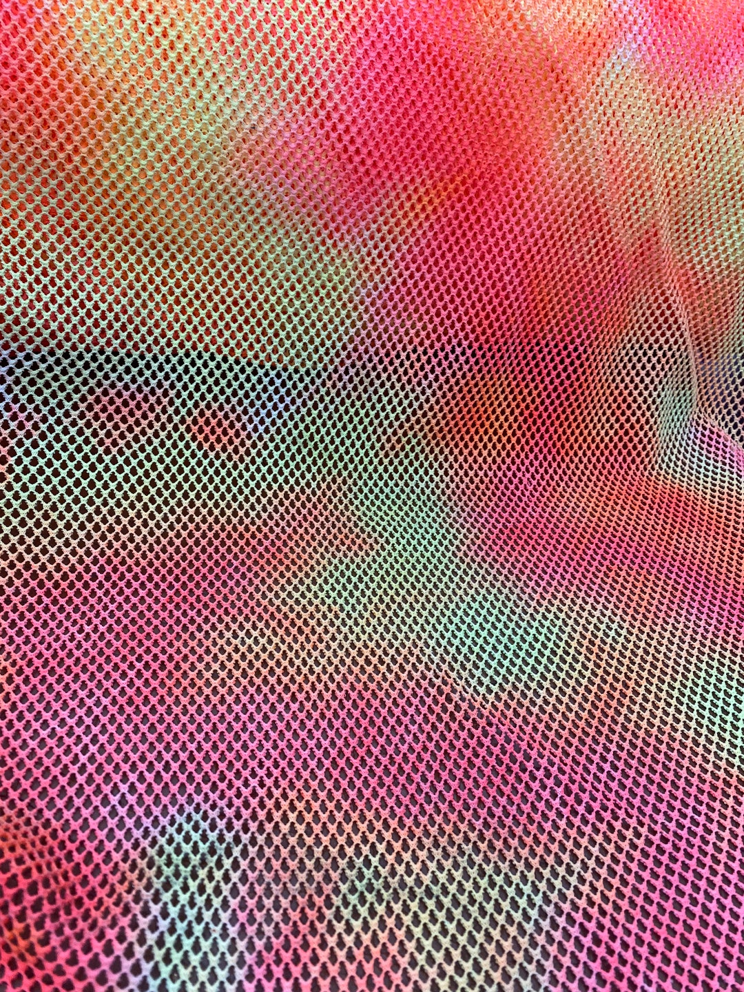 Pink Tie Dye Shiny Fishnet Nylon Spandex 60" Sold by Yard 58" Wide ...