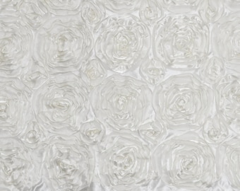 Ivory Rosette Fabric Satin Rosette Fabric Fabric by the Yard 50 Width ...