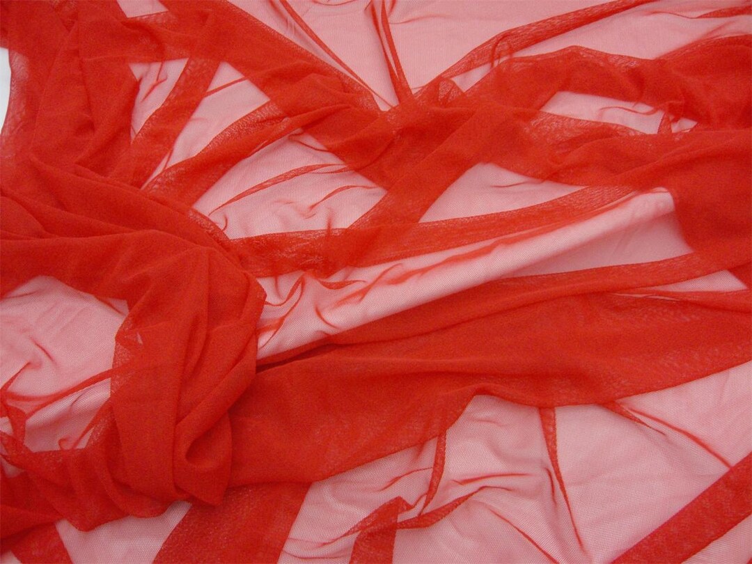 Red Power Mesh Nylon Spandex Stretch Fabric 60" per Yard - Etsy