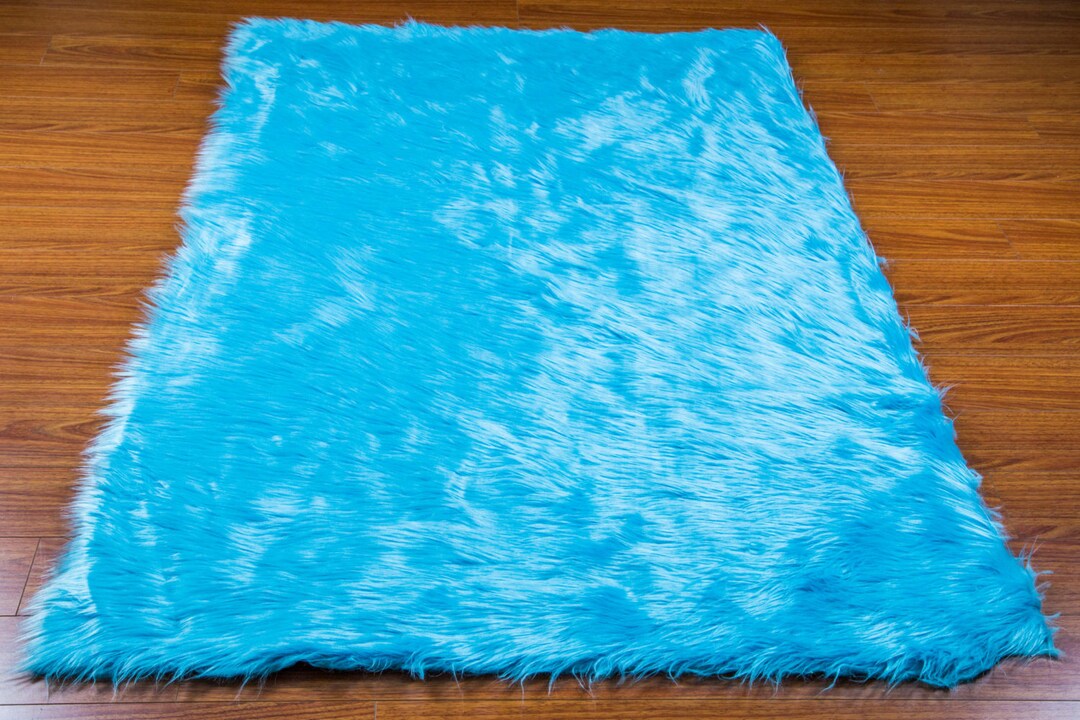 5' X 8' New Premium Aqua Shag Fur Area Rug Nursery Room Decor Home ...