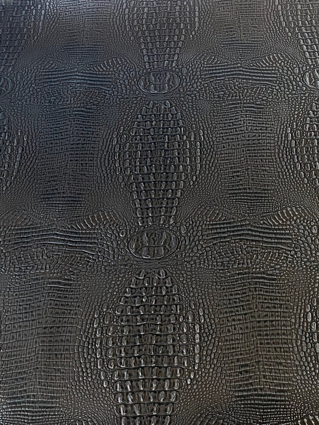 Black Silver Big Alligator Embossed Vinyl Leather Upholstery Fabric - Etsy