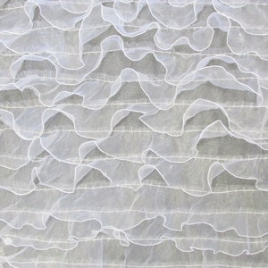 White Ruffled Organza Fabric Draping Craft Wedding Party Decor Fabric ...