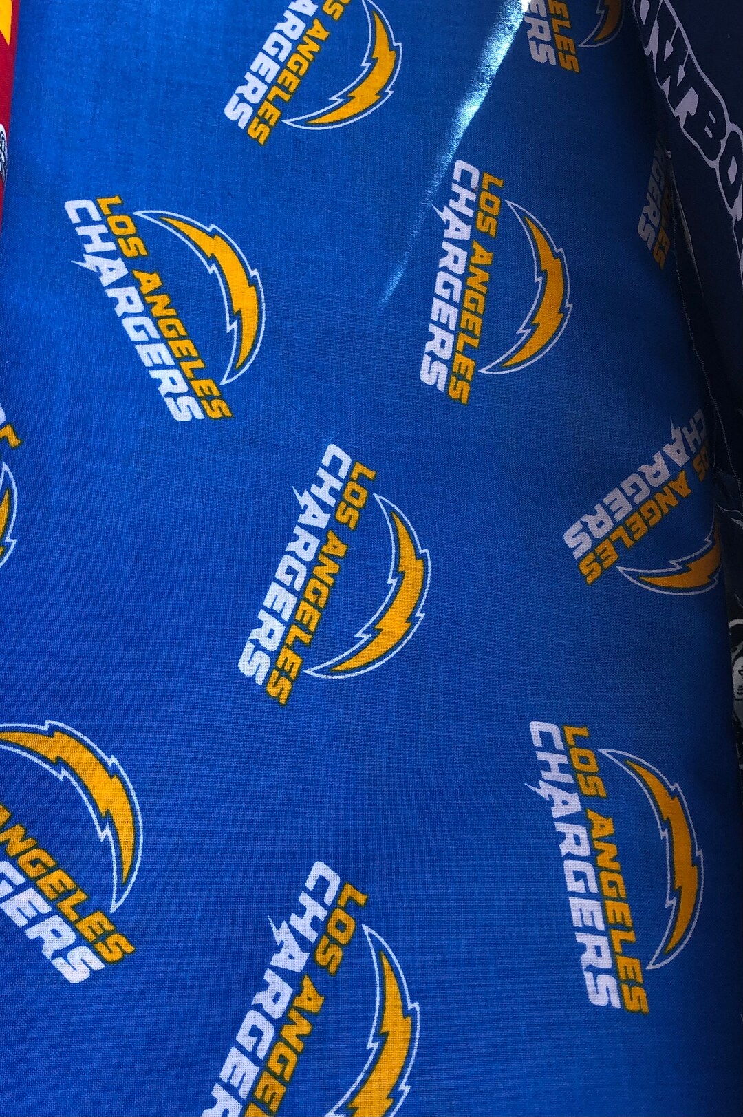 100 % Cotton Fabric - 45 " Wide - Los Angeles Chargers Theme, Flag ...